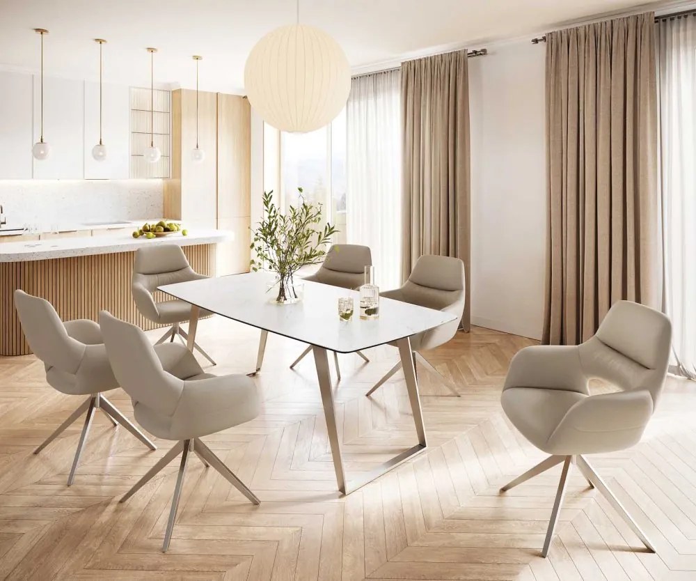 Jídelní stůl Edge 200x100 cm keramika zaoblená Laminam® Statuarettio