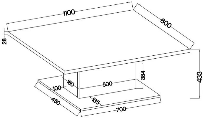 FALCO Konferenční stůl Denver dub sonoma