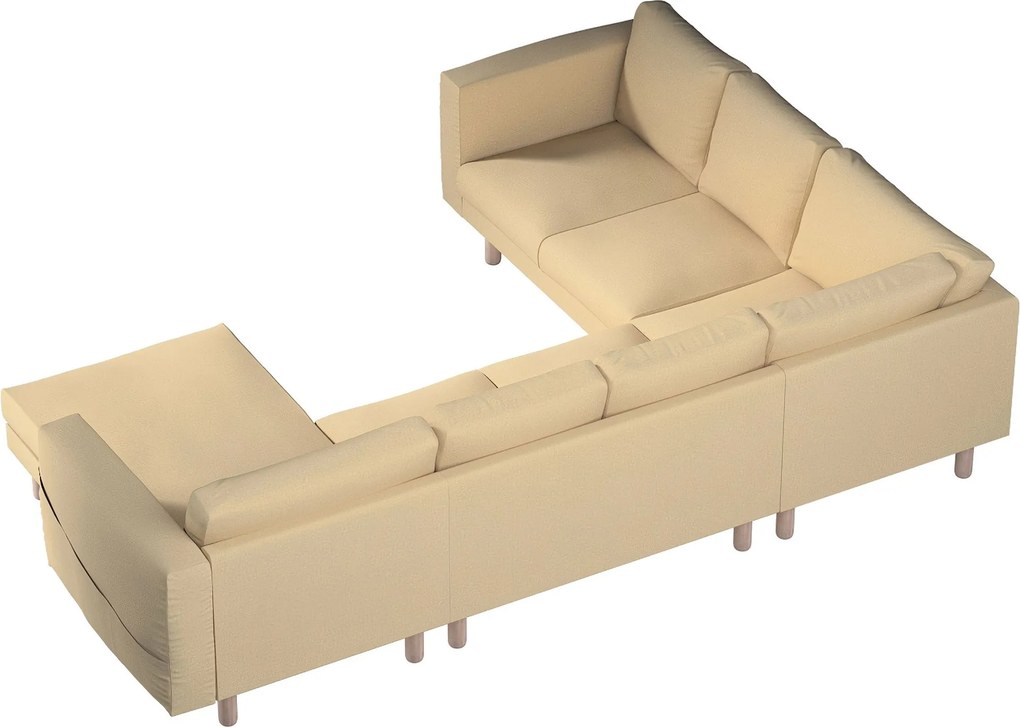 Potah na pohovku IKEA Norsborg rohová, 5-místná se šezlongem barva béžová látka lesklé, pletený vzor