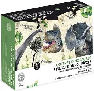 Vilac Sada 3 puzzle dinosaurů / od 5 let