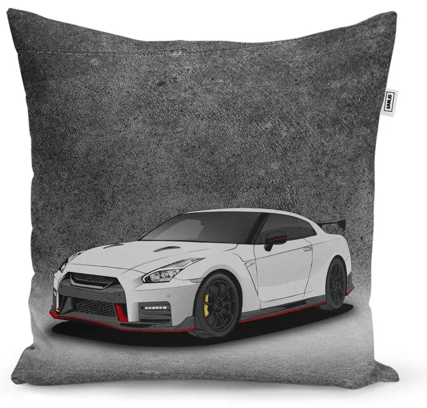 Sablio Polštář Nissan GTR 35 Šedý - 40x40 cm