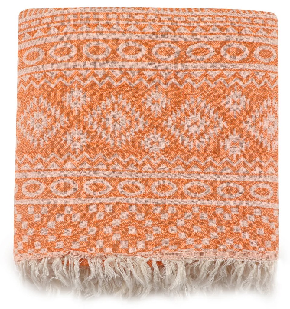 L´essentiel Maison Plážový ručník Fouta Cicim - Orange, Oranžová