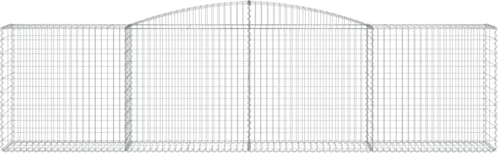 Klenuté gabionové koše 4 ks 400x50x100/120cm pozinkované železo 3146998
