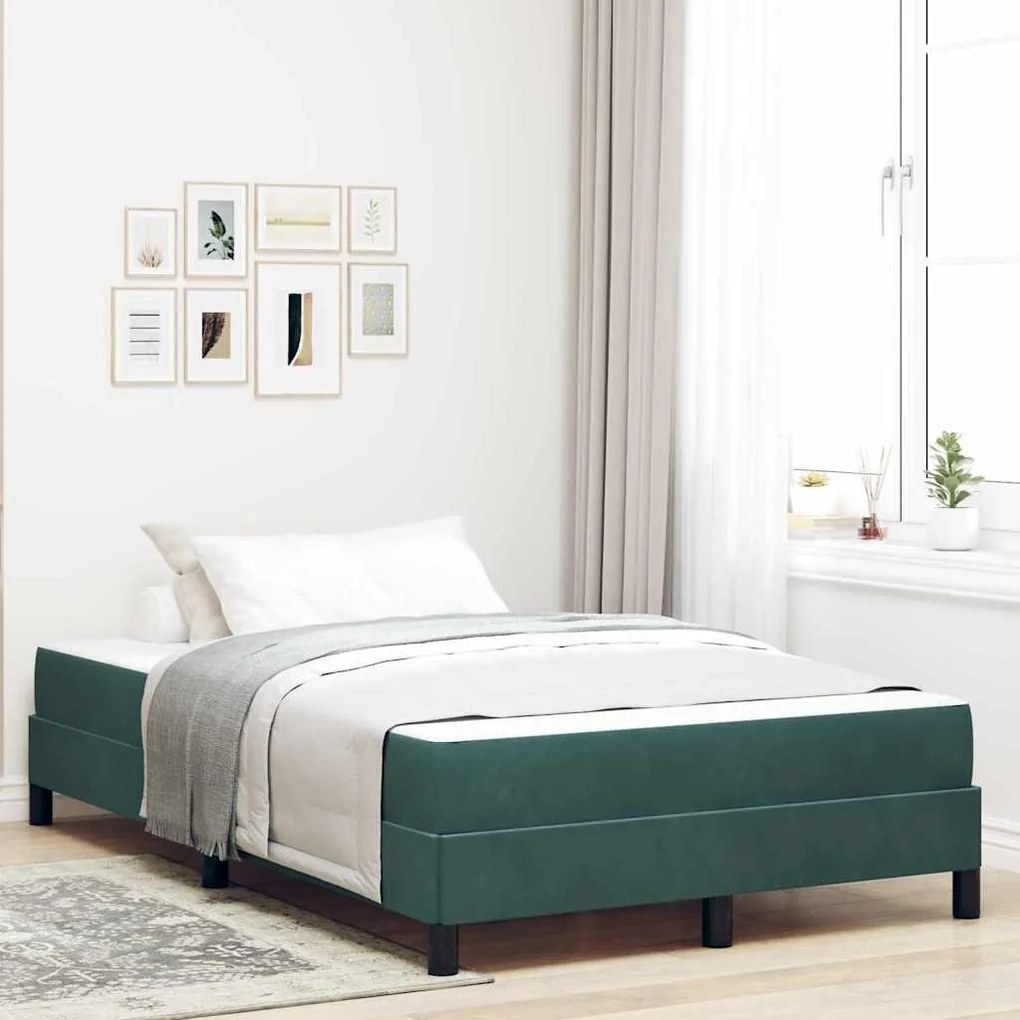 Postel s boxspringem s matrací Tmavě zelená 120 x 200 cm textil 3398686