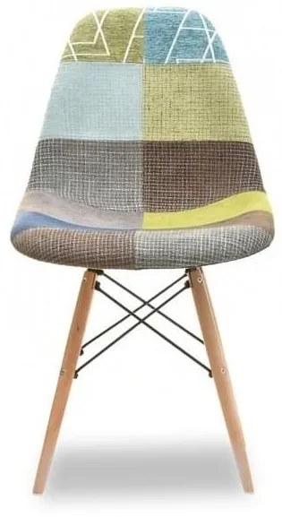 design4life Jídelní židle MALWA patchwork, masiv, buk