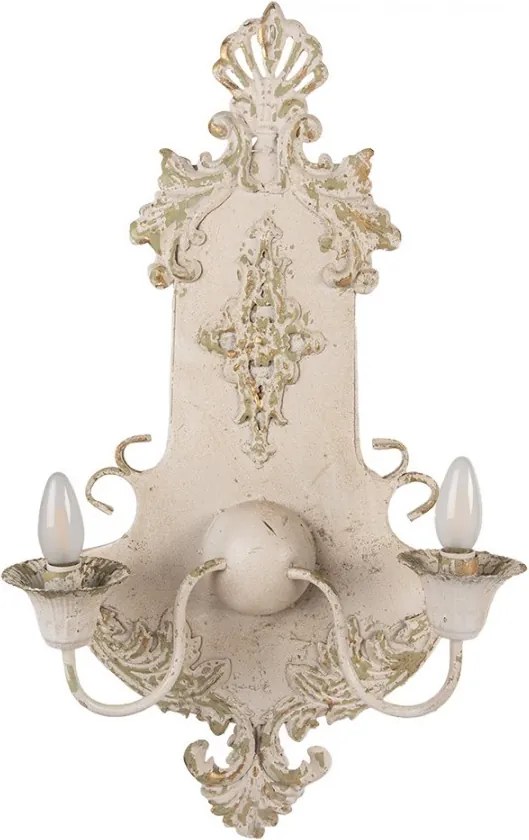 Béžová antik nástěnná kovová lampa Anelli - 40*18*70 cm E14/ 2*25W
