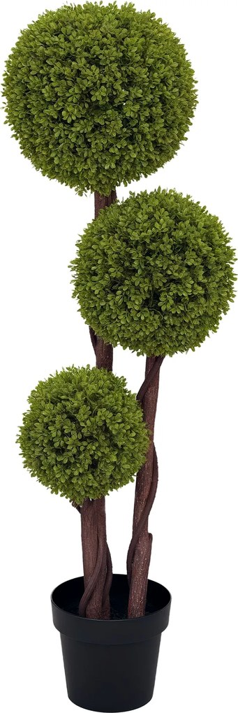 HOMCOM Umělý Buxus, 115 cm Rostlina do Domácnosti, Umělá Rostlina v Květináči, Dekorativní Rostlina, Dekorativní Rostliny pro Domov, Kancelář, Chodbu,