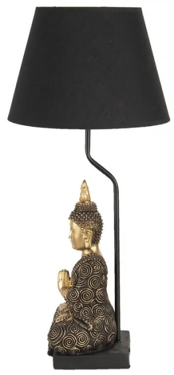 Zlato černá stolní lampa s Buddhou