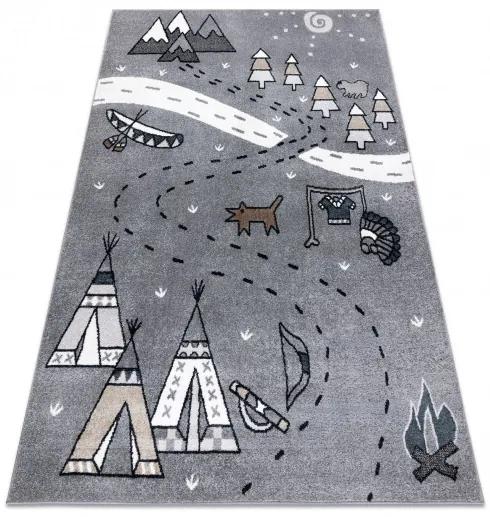 Dětský kusový koberec Fun Indian grey - 180x270 cm
