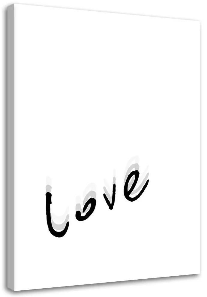 Obraz na plátně Typografický nápis Love Love - 60x90 cm