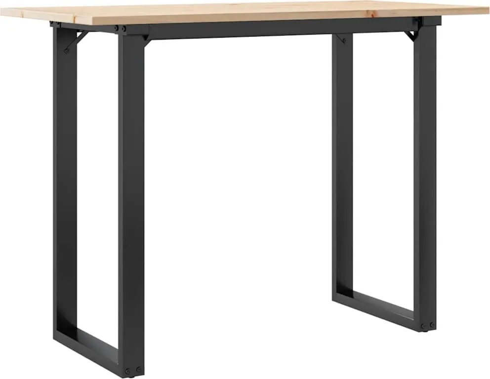 Jídelní stůl s O rámem 100 x 50 x 75 cm borové dřevo a ocel 3282675