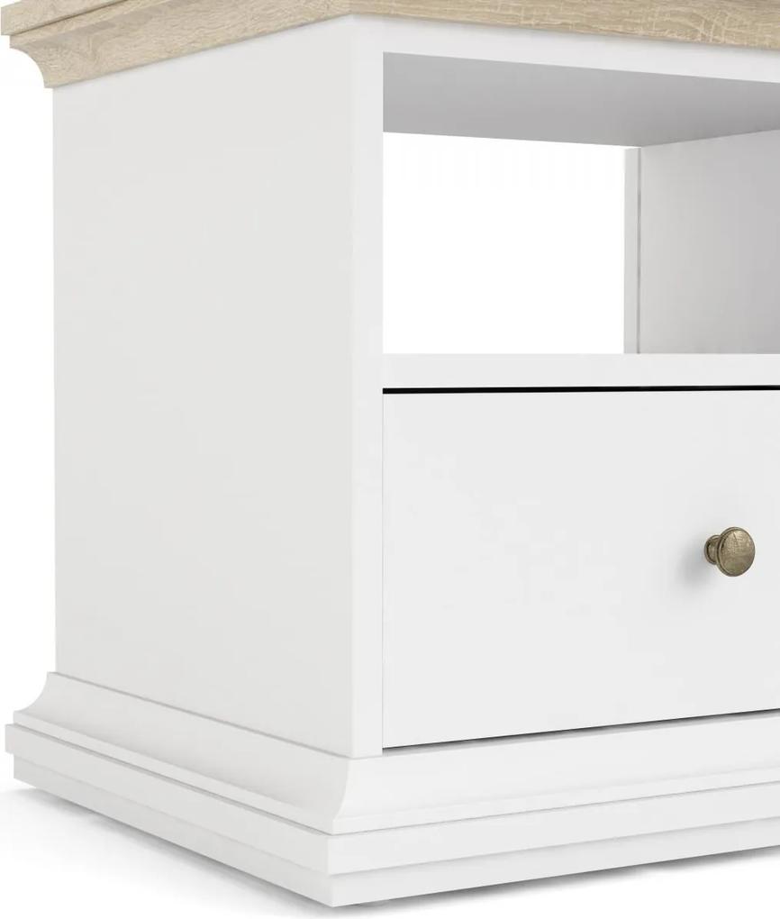 TV stolek PROVINE 102,5 cm bílý/dub