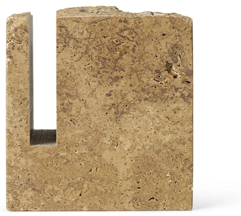 ferm LIVING Stojánek na tužky Klint Beige Travertine, přírodní barva