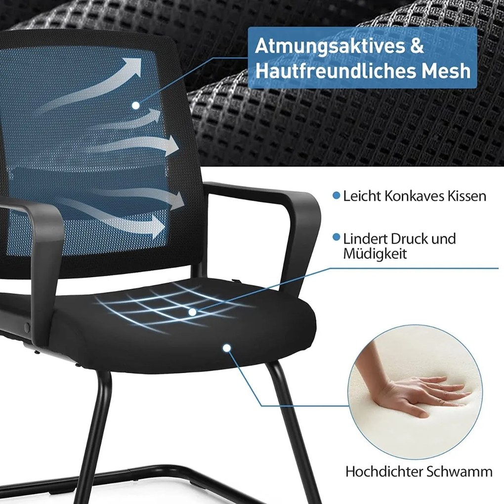 Costway Kancelářská židle net s opěradlem pojme až 136 kg – 60 × 54,5 × 94 cm