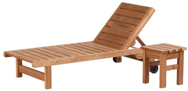 PROWOOD Dřevěný zahradní Nábytek SET V1 - lehátko + stolička