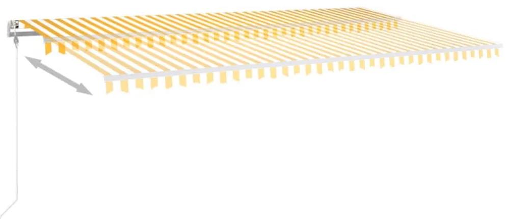 Automatická zatahovací markýza 600 x 350 cm žlutobílá,  3069048