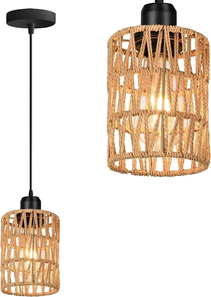 Toolight Boho, závěsné stropní svítidlo 1xE27 APP1622-1CP, hnědá-černá, OSW-05681