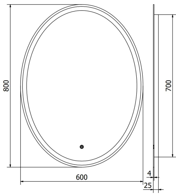 Mexen Elz, LED koupelnové zrcadlo s podsvícením 60 x 80 cm, 6000K, ochrana proti zamlžování, 9802-060-080-611-00