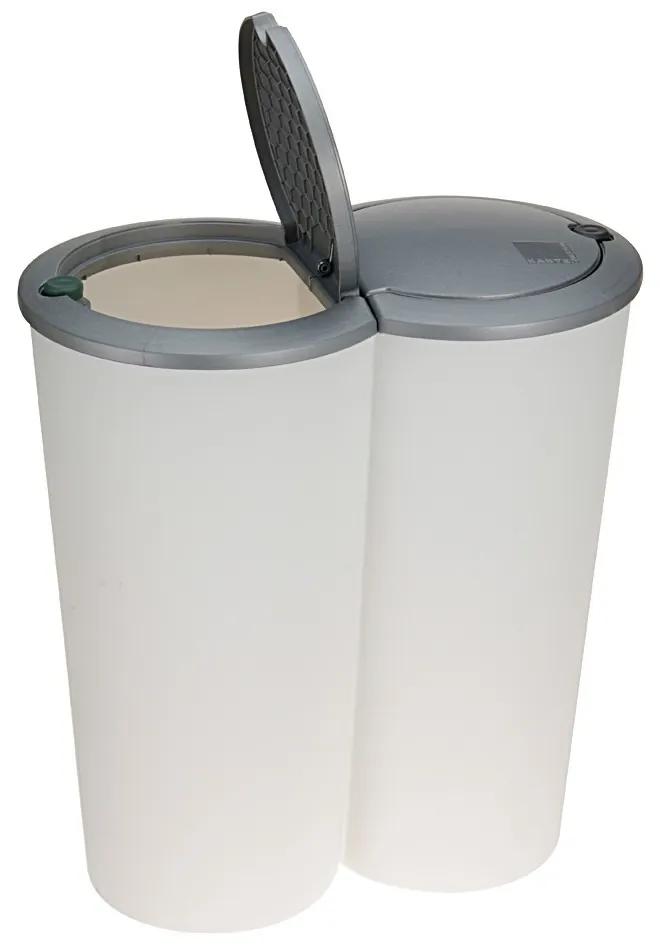DekorStyle Odpadkový koš Matteo 2x25 L bílo-šedý