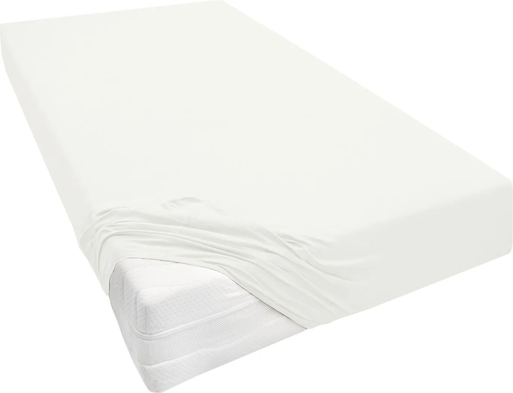 Biberna Napínací prostěradlo Jersey-Elasthan, výška rohu 25 - 35 cm. (krémová, 140–160 x 200–220 cm)