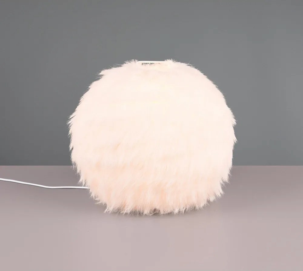 Krémová stolní lampa (výška 24 cm) Furry – Reality