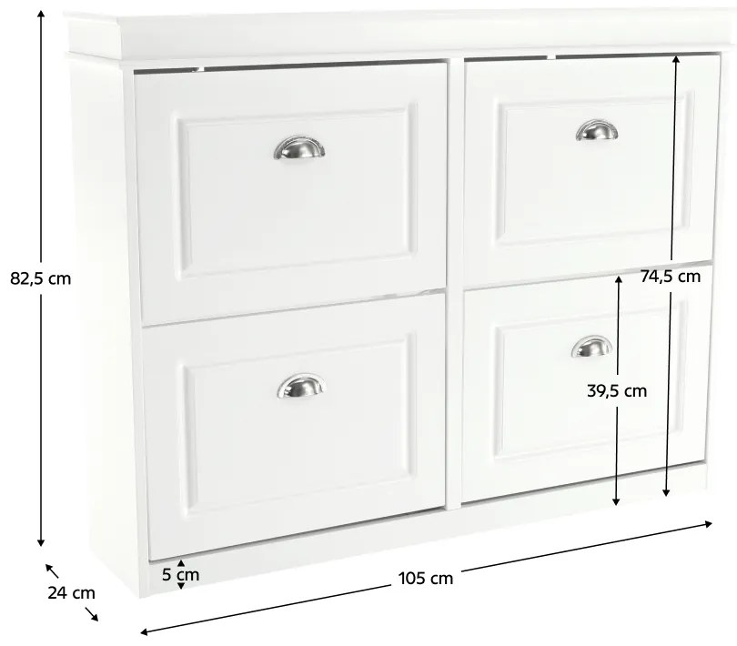 Kondela Botník, 2-řadový, bílá, SEBER TYP 5