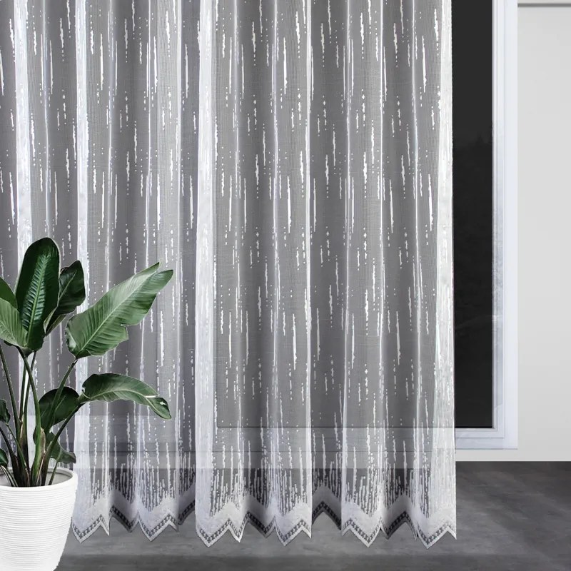 Ervi žakárová záclona bílá s riasiacou páskou 7002 - 250x200 cm
