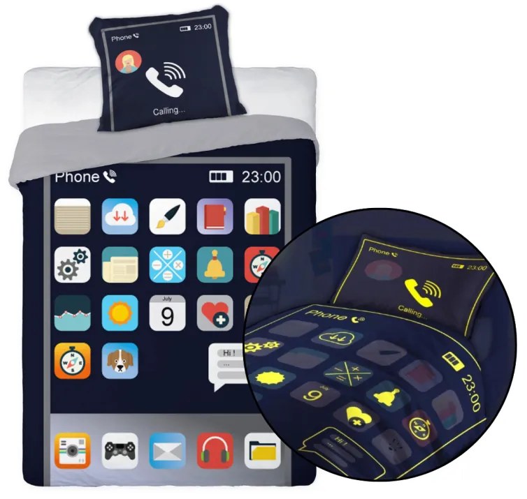 Povlečení dětské Smartfon 140x200 + 70x90 cm Faro