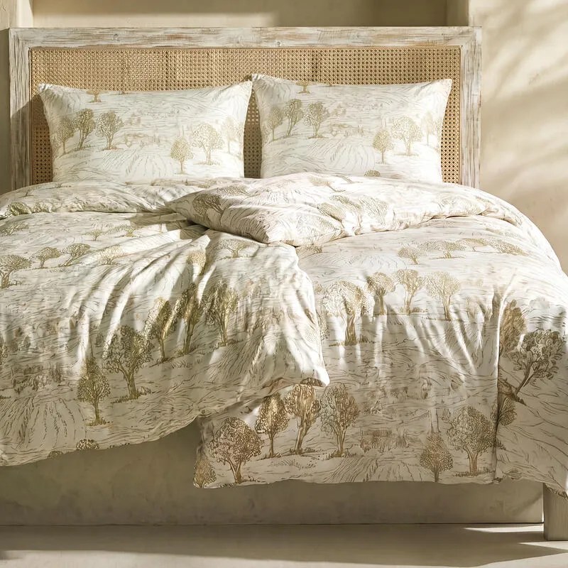 SCANquilt povlečení SATÉN DESIGN toscana smetanovobéžová 140 x 200/70 x 90 cm