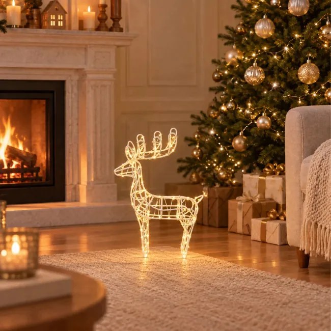 Vánoční svítící sob RUDOLF s LED osvětlením
