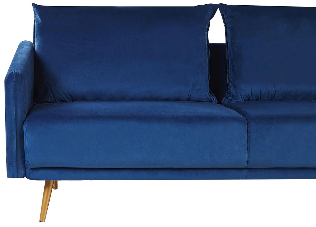 Sametová sedací souprava modrá MAURA Beliani