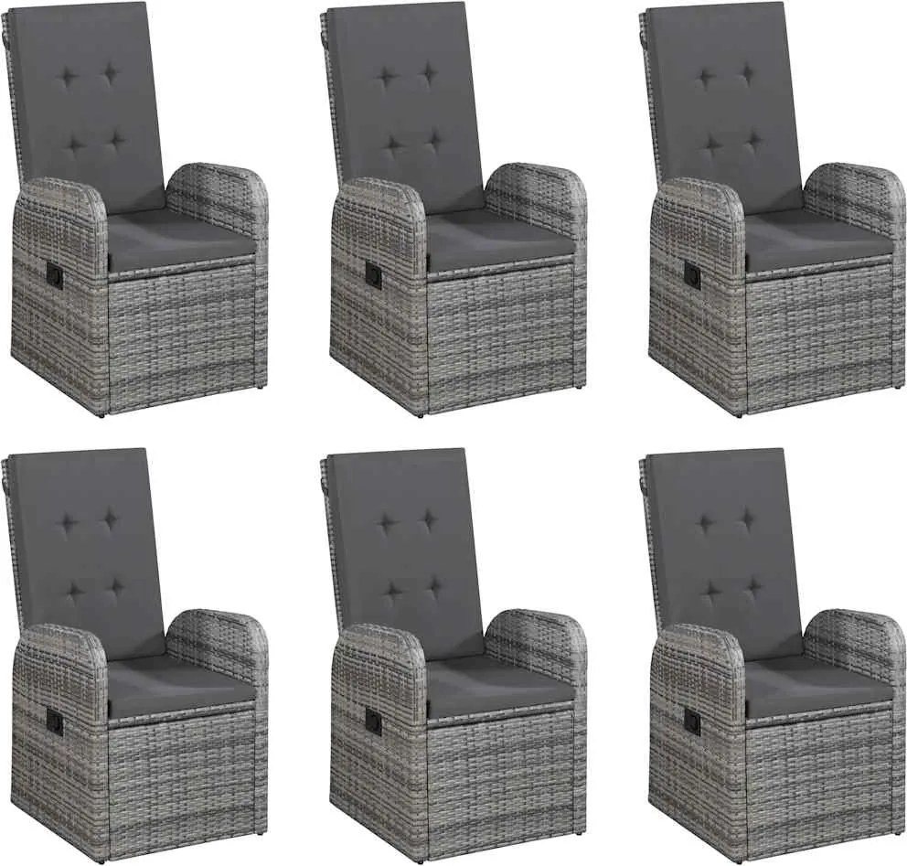 7dílný zahradní jídelní set šedý 3067906