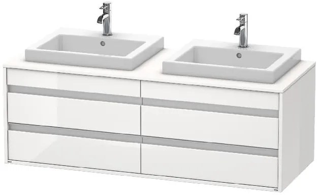 Duravit Ketho - Umyvadlová skříňka 50x140x55 cm, 4 zásuvka, lesklá bílá KT6757B2222