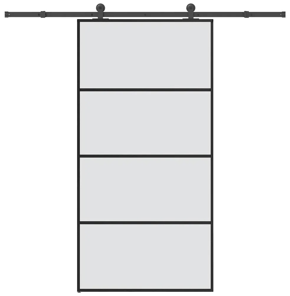 Posuvné dveře s kováním 102,5 x 205 cm ESG sklo a hliník