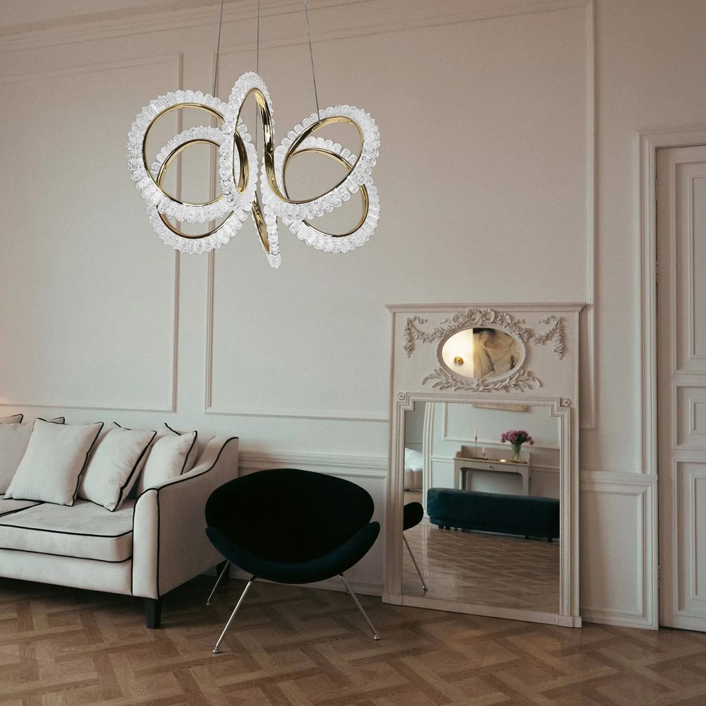 Toolight Toolight, LED závěsné osvětlení 50cm, G037-CP, zlatá lesklá, OSW-06304