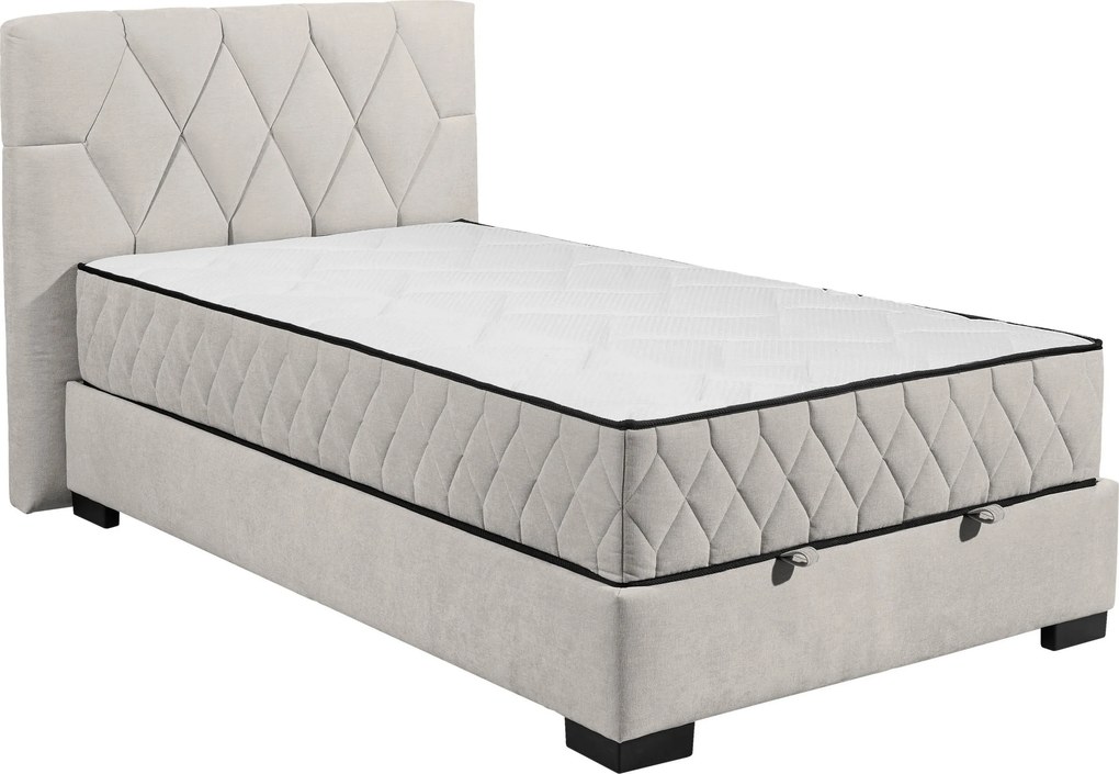 XXXLutz AMERICKÁ POSTEL, 120/200 cm, béžová MID.YOU - Postele s úložným prostorem - 002220053803