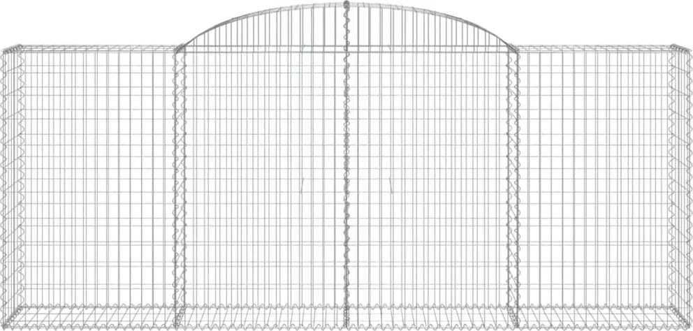 vidaXL Klenuté gabionové koše 4 ks 300x50x120/140cm pozinkované železo [3146721]