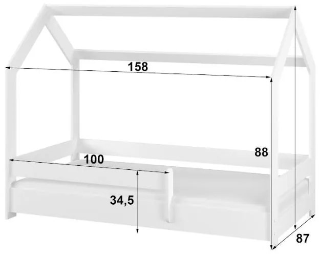 Dětská domečková postel LITTLE HOUSE - dub sonoma - 160x80 cm