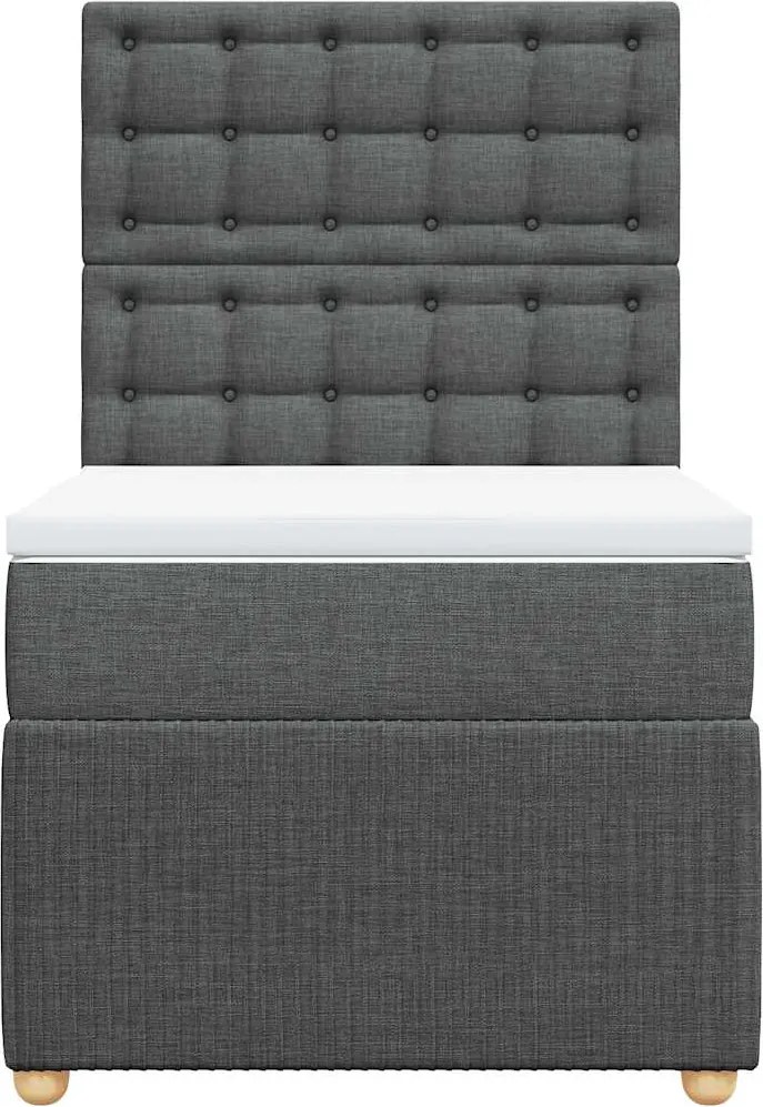 Box spring postel s matrací tmavě šedá 90x200 cm textil 3294254