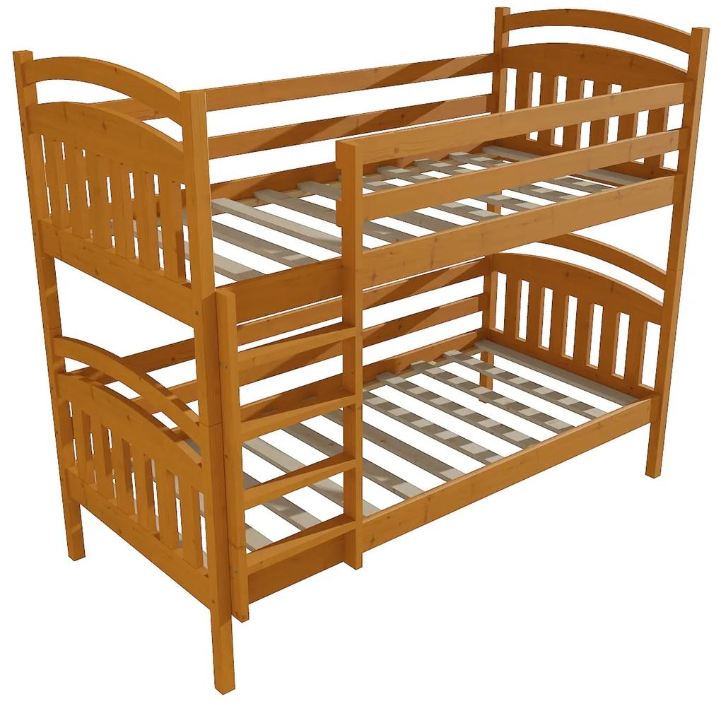 Vomaks Patrová postel PP 003 Rozměr: 90 x 180 cm, Barva: surové dřevo, Prostor mezi lůžky: 80 cm