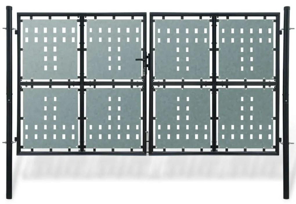 Černá jednokřídlá plotová branka 300 x 150 cm 141693