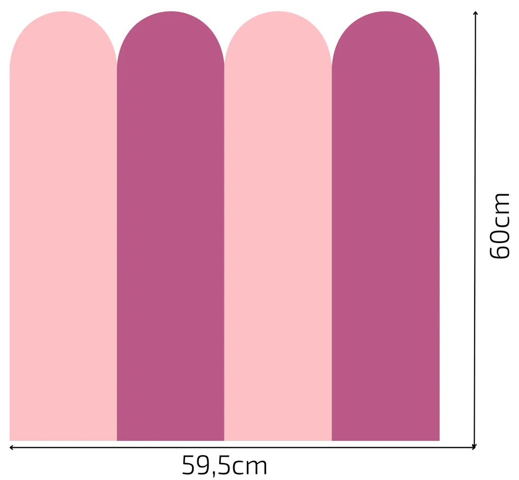 PIPPER. Textilní samolepící tapeta - Oblouk -Bonbónově růžová barva Barva: Bledá, Velikost: 100cm