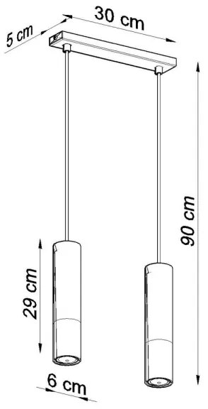 Sollux SL.0947 - Lustr na lanku LOOPEZ 2xGU10/10W/230V černá/měď