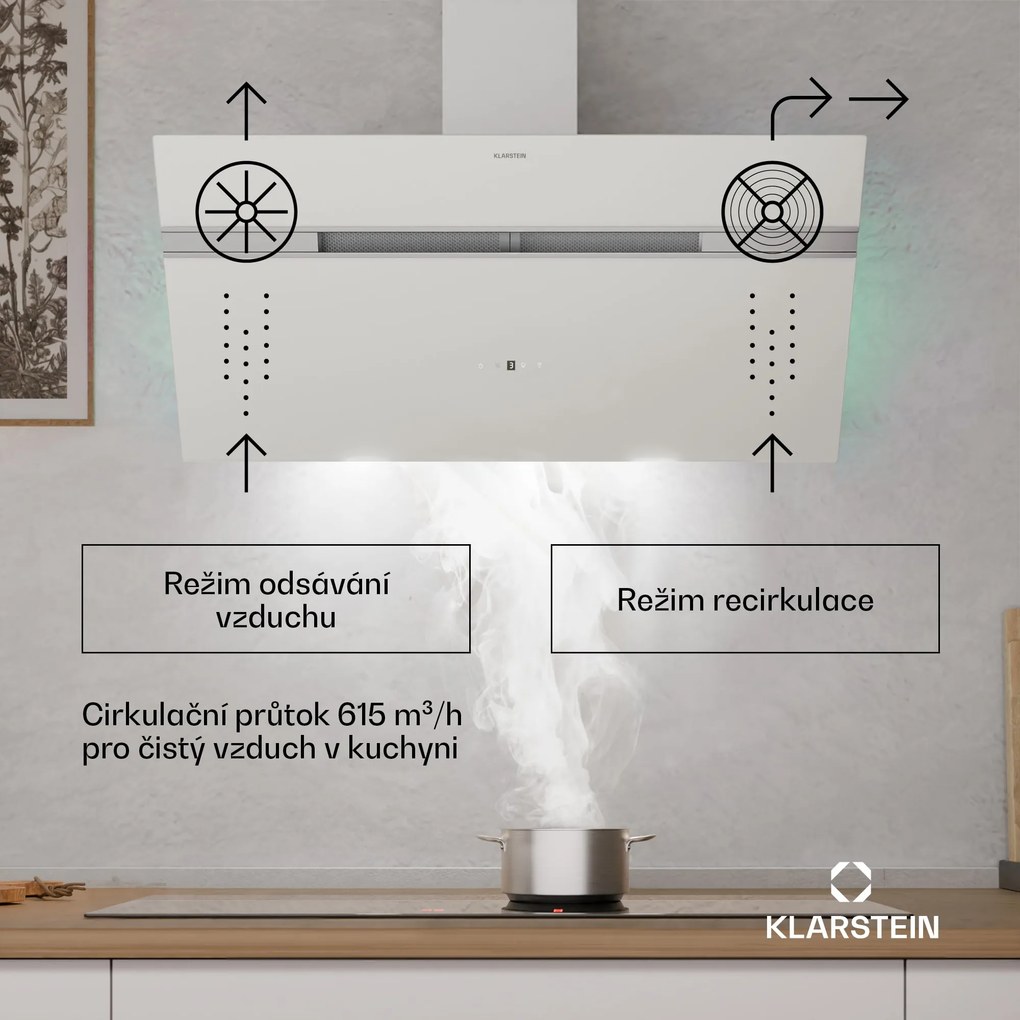 Klarstein Alina digestoř | 90 cm | Smart | 615 m³/h | Tichá | A+++