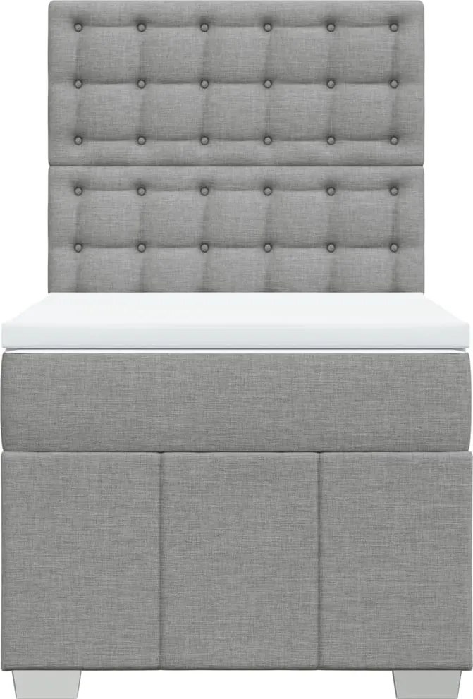 Box spring postel s matrací světle šedá 80 x 200 cm textil 3293809