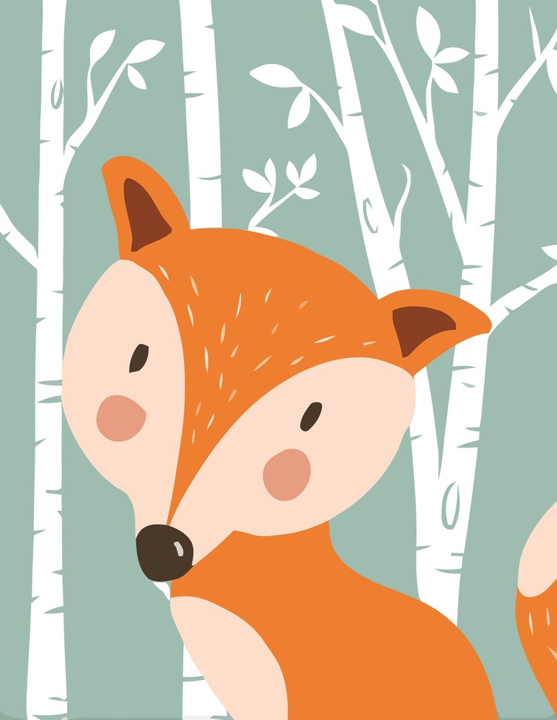 Set dětských obrazů - Zvířátka v lese