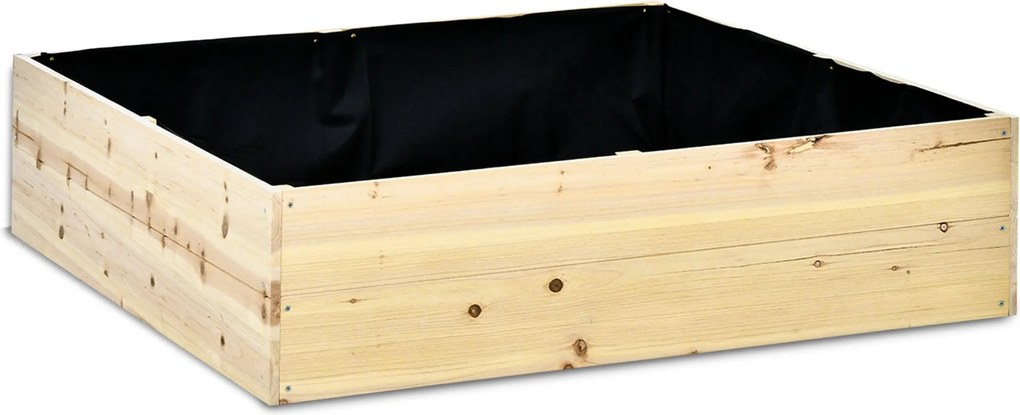 Vyvýšený zahradní záhon Outsunny, zahradní truhlík na rostliny, zeleninu a bylinky, 117x117x30cm