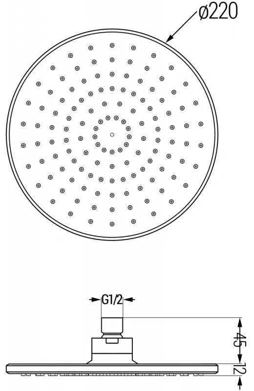 Mexen příslušenství, sprchová hlavice 22 cm D-40, bílá, 79740-20