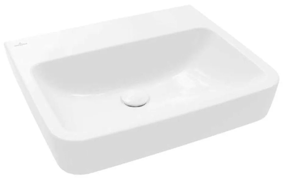 Villeroy & Boch O.novo - Umyvadlo na desku, 55x46 cm, bez přepadu, bez otvoru pro baterii, alpská bílá 4A41MF01
