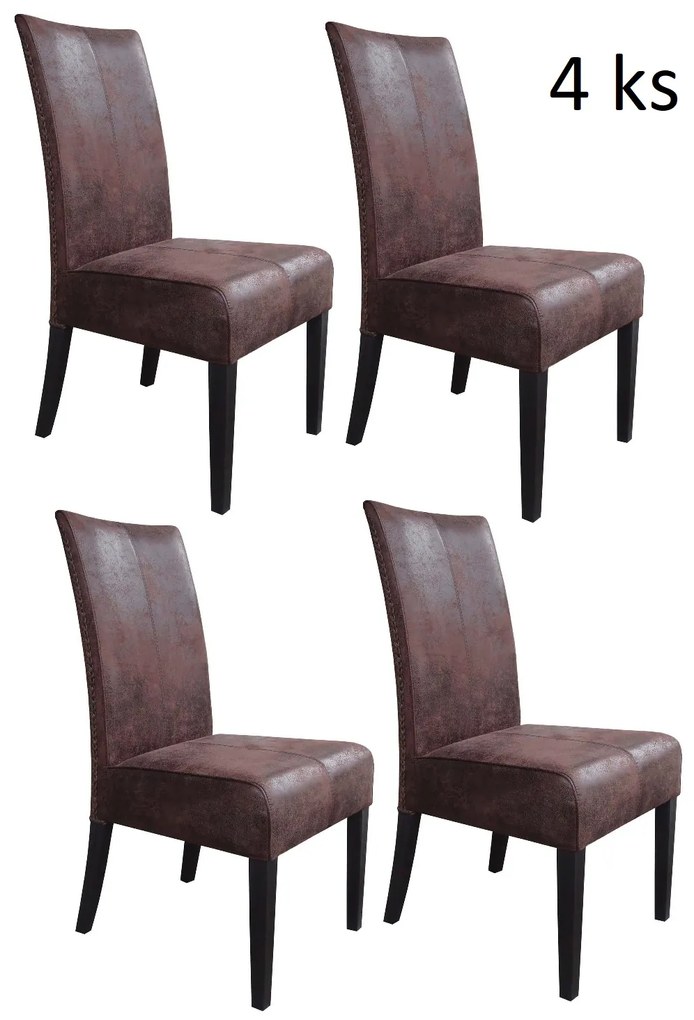 Jídelní židle CHESTER dark brown - sada 4 kusy